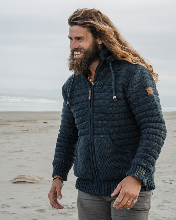 Men's Byron Bay NZ Wool Jacket - Navy - Mount Kiwi