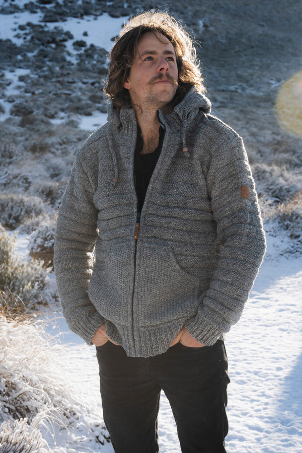 Men's Byron Bay NZ Wool Jacket - Grey - Mount Kiwi