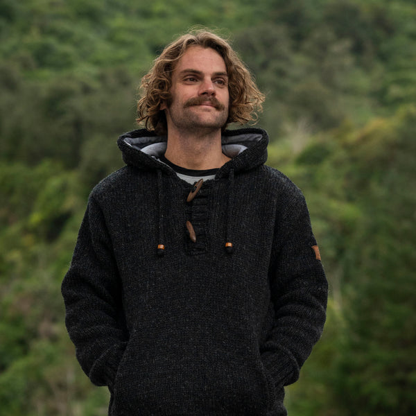 Men's Coastal NZ Wool Jersey - Charcoal - Mount Kiwi