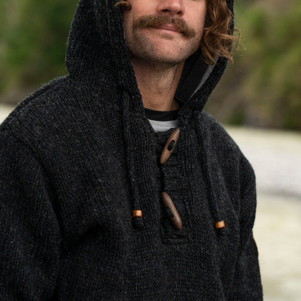 Men's Coastal NZ Wool Jersey - Charcoal - Mount Kiwi