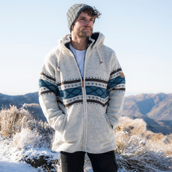 Men's Southern Alps NZ Wool Jacket - Oat - Mount Kiwi