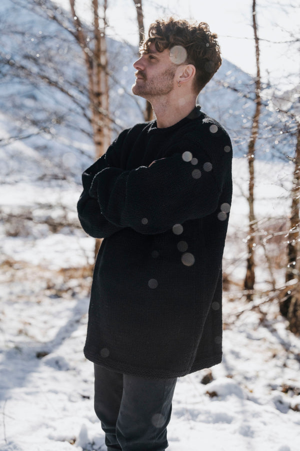 Men's Weekender NZ Wool Jersey - Black - Mount Kiwi