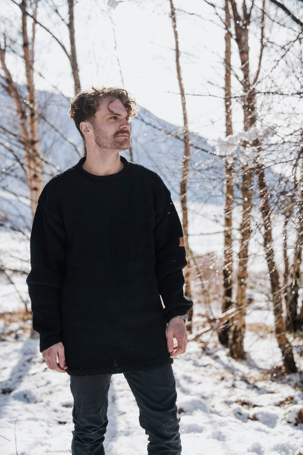 Men's Weekender NZ Wool Jersey - Black - Mount Kiwi