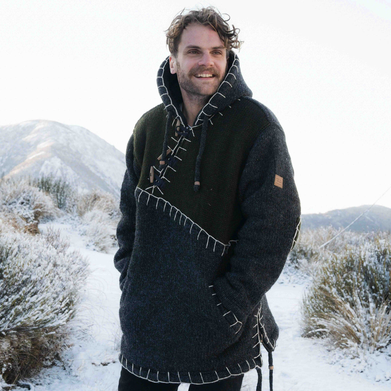 Mens Woodville Stitch NZ Wool Jersey - Forest Green – Mount Kiwi