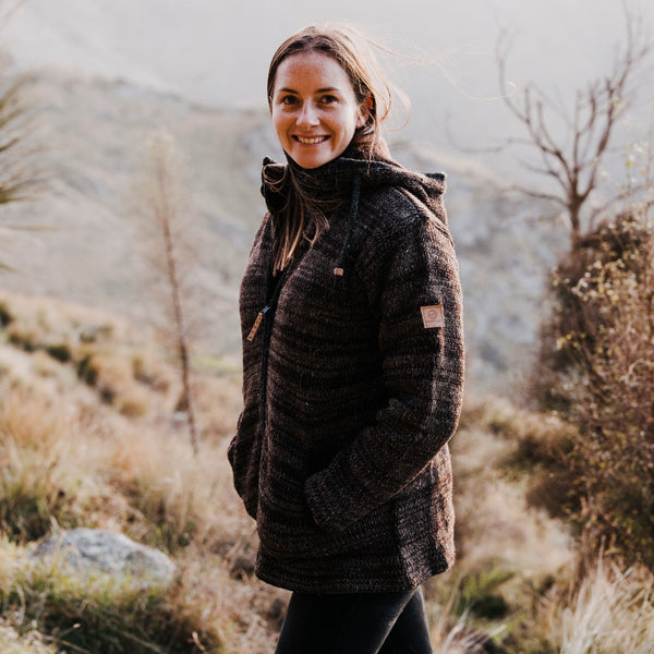 Women's Riverstone NZ Wool Jacket - Brown Mix - Mount Kiwi