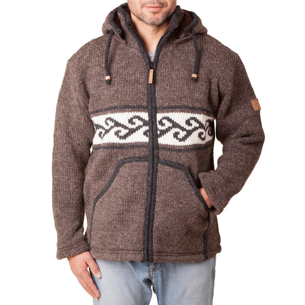 Men's Koru NZ Wool Jacket - Dark Natural Brown - Mount Kiwi