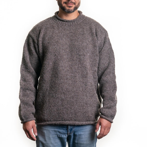 Men's Weekender NZ Wool Jersey - Natural Brown - Mount Kiwi